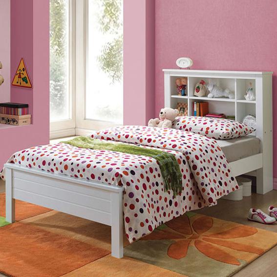 Twin bed frame with shelf headboard store